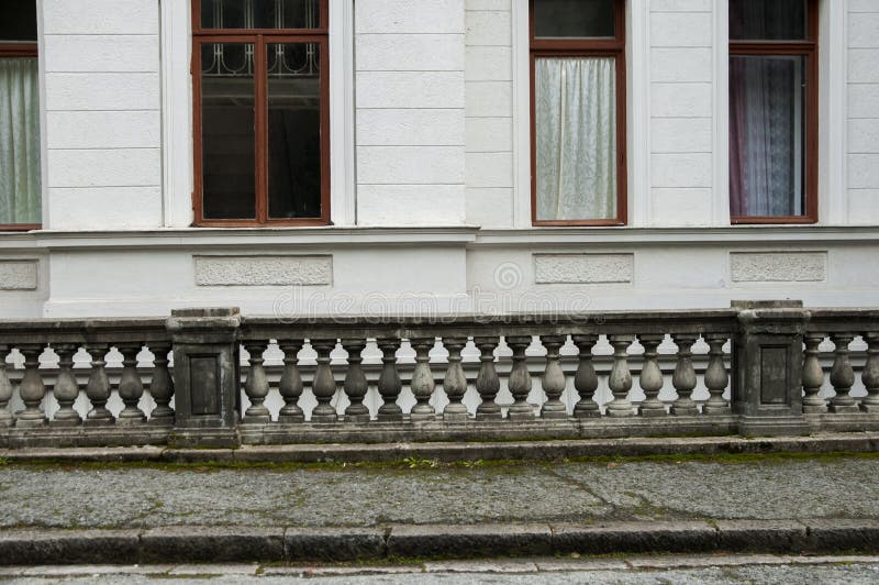 Baroque Balustrade with Asphalt Paving Track Stock Image - Image of ...