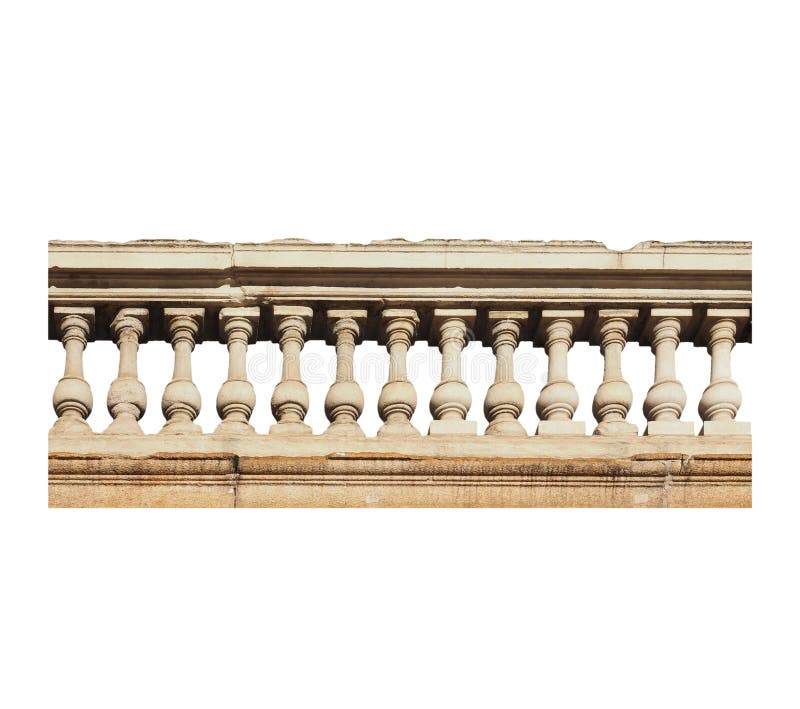 Baroque Balustrade Isolated Over White Stock Image - Image of element ...