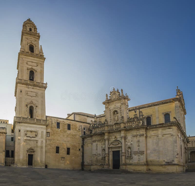 Lecce Basilic Cathedral Panorama Stock Photo - Image of apulia ...