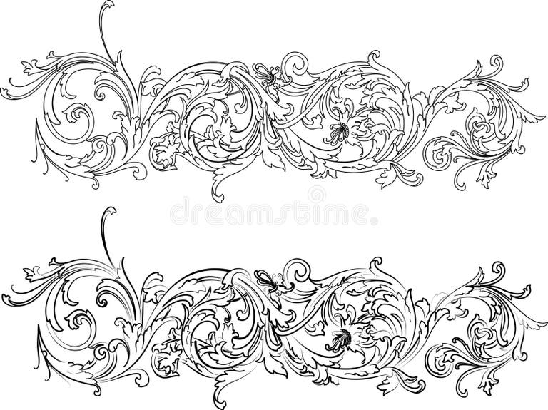 Baroque Border Two Styles Stock Illustrations – 25 Baroque Border Two ...