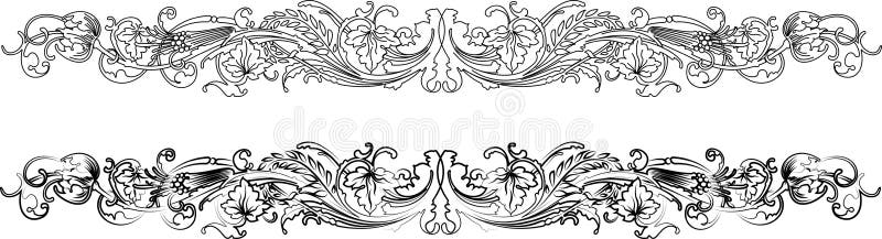 Baroque Two Styles: Traditional and Calligraphy. Stock Vector ...