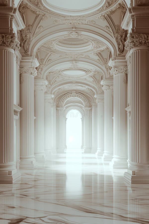 Baroque Corridor with Dramatic Lighting Stock Photo - Image of ...
