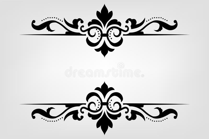 Text Separator Baroque Decoratice Divider Book Typography Ornament ...