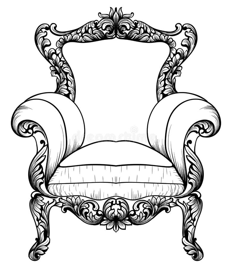 Baroque Rococo Armchair Stock Illustrations – 368 Baroque Rococo ...