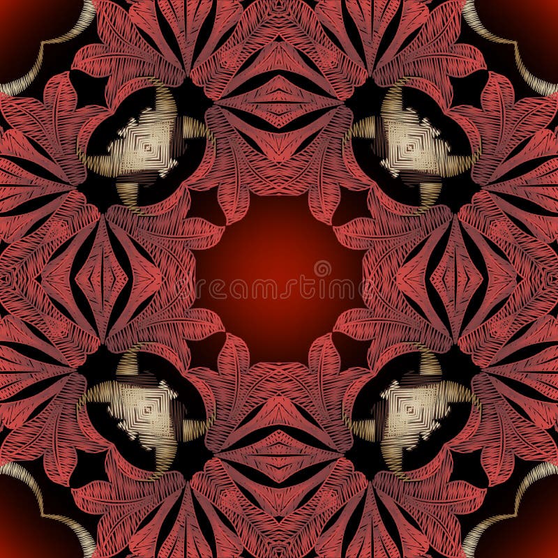 Baroque Embroidery Vector Seamless Pattern. Antique Decorative O Stock ...