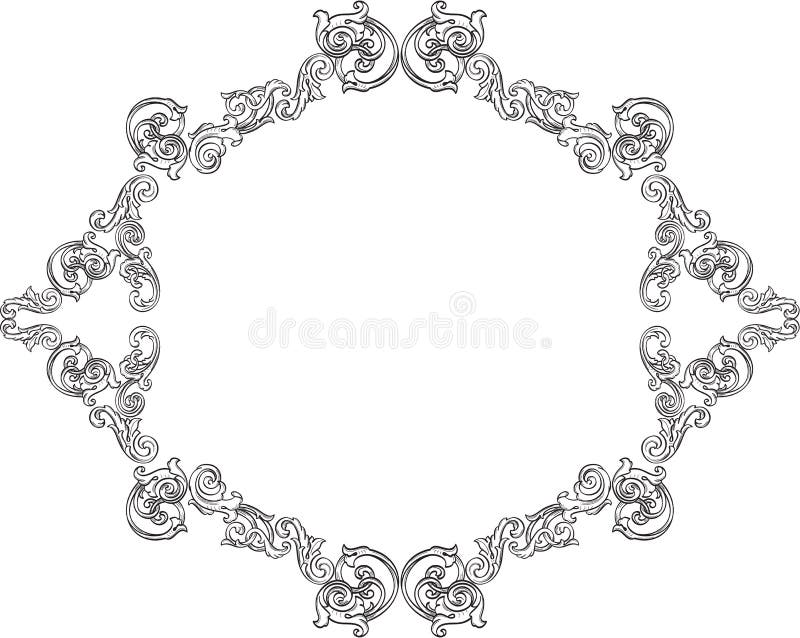 Baroque Fine Greeting Frame Stock Vector - Illustration of acanthus ...