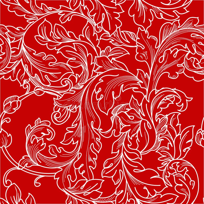 Baroque floral pattern stock vector. Illustration of ornate - 49337106