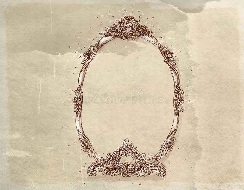 Baroque Frames with Vintage Base Stock Illustration - Illustration of ...