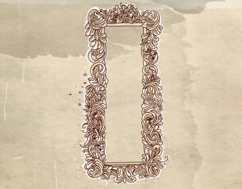Baroque Frames with Vintage Base Stock Illustration - Illustration of ...