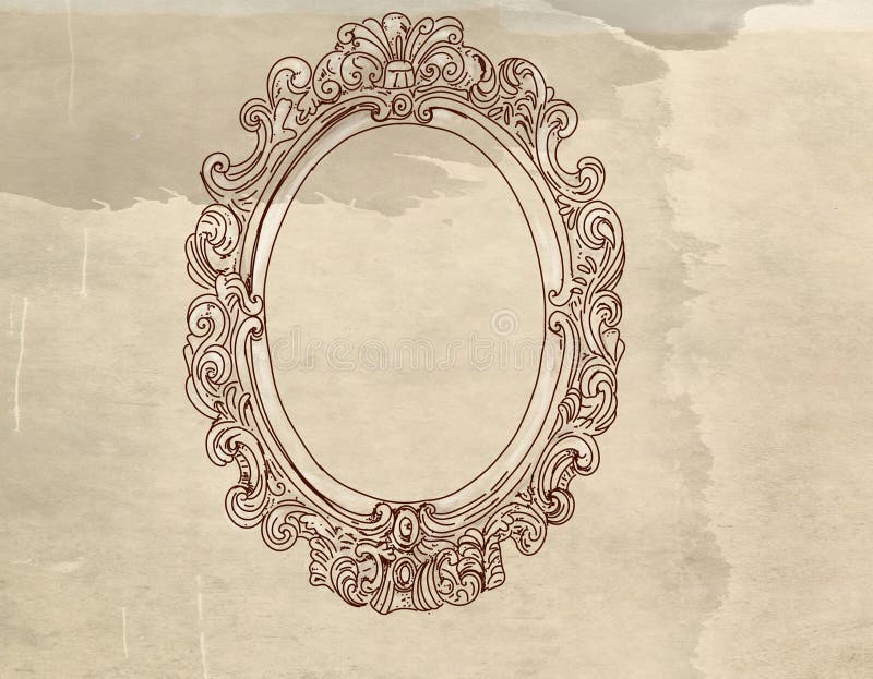 Baroque Frames with Vintage Base Stock Illustration - Illustration of ...