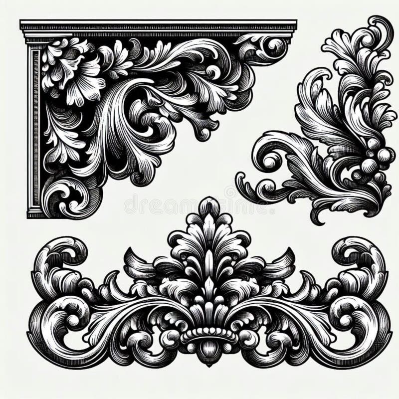 Baroque stock illustration. Illustration of frame, abstract - 328071645