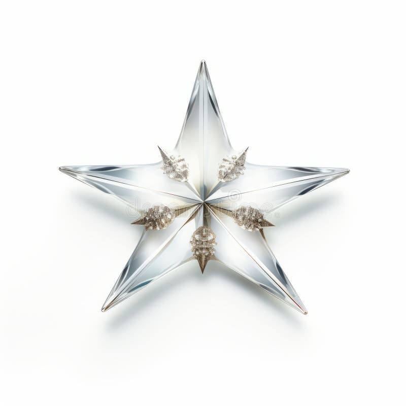 Baroque-inspired Silver Star on White Background Stock Illustration ...