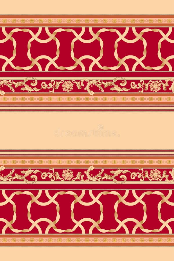 Baroque Luxury Seamless Pattern with Chains and Ribbons. Vector Patch ...