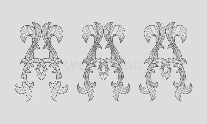 Baroque monogram stock vector. Illustration of border - 58083016