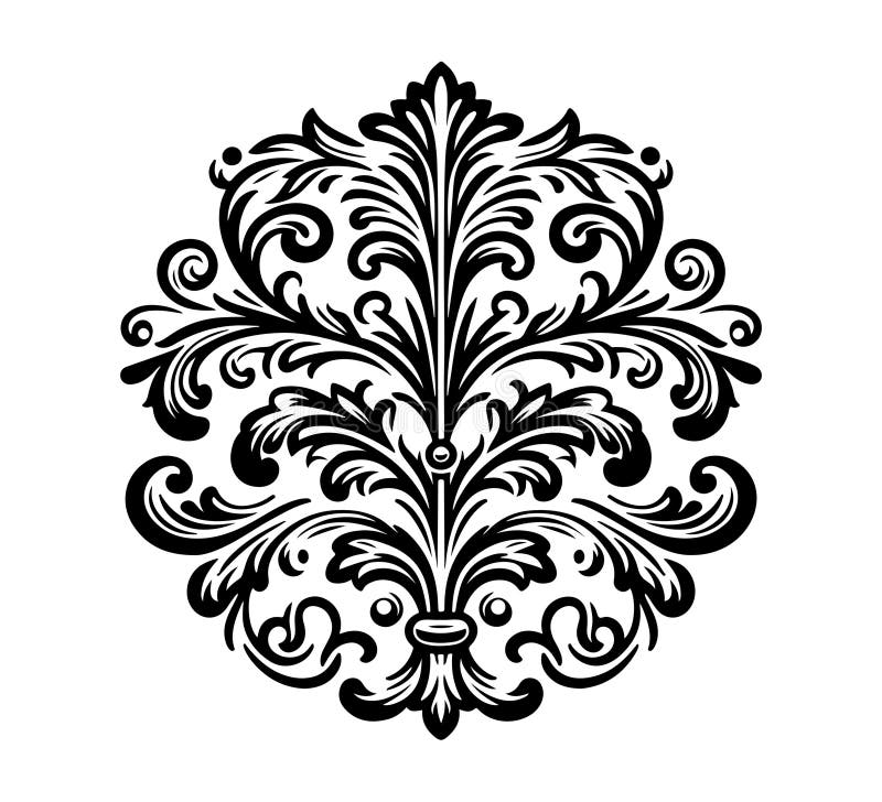 Baroque Ornaments Simple Vector Black and White Stock Vector ...