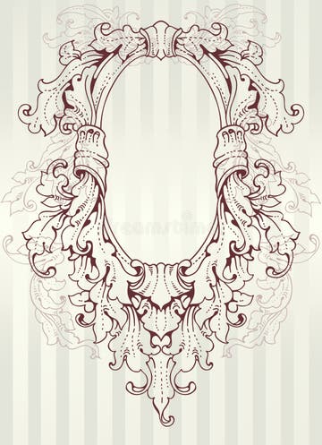 Baroque oval frame stock vector. Illustration of antique - 23744896