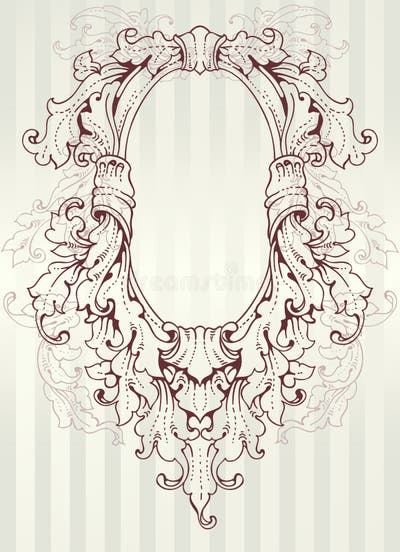 Baroque oval frame stock vector. Illustration of antique - 23744896