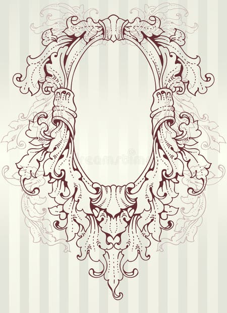 Baroque oval frame stock vector. Illustration of antique - 23744896