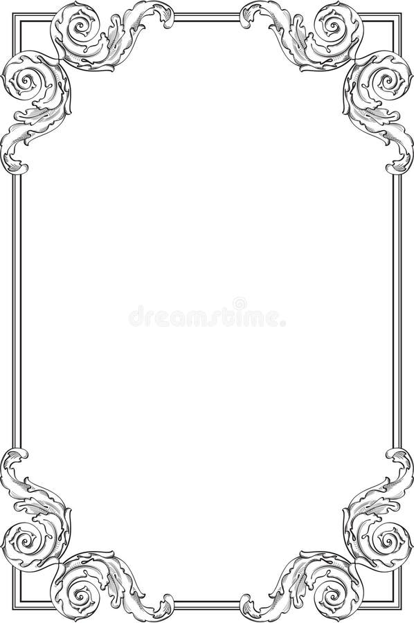 Two Baroque Calligraphy Curves Stock Vector - Illustration of floral ...