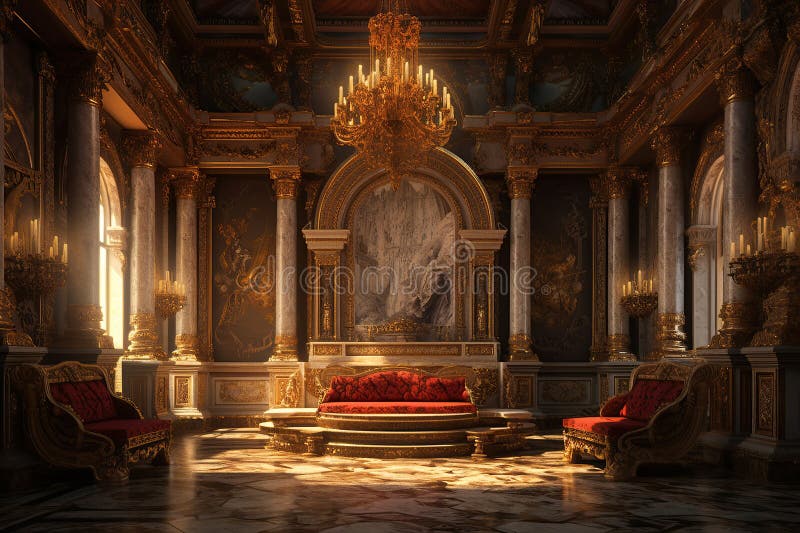 Baroque Palace Throne Room Generative AI Stock Illustration ...