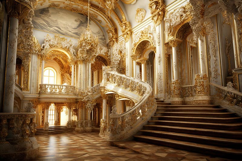 Baroque Palace Throne Room Generative AI Stock Illustration ...