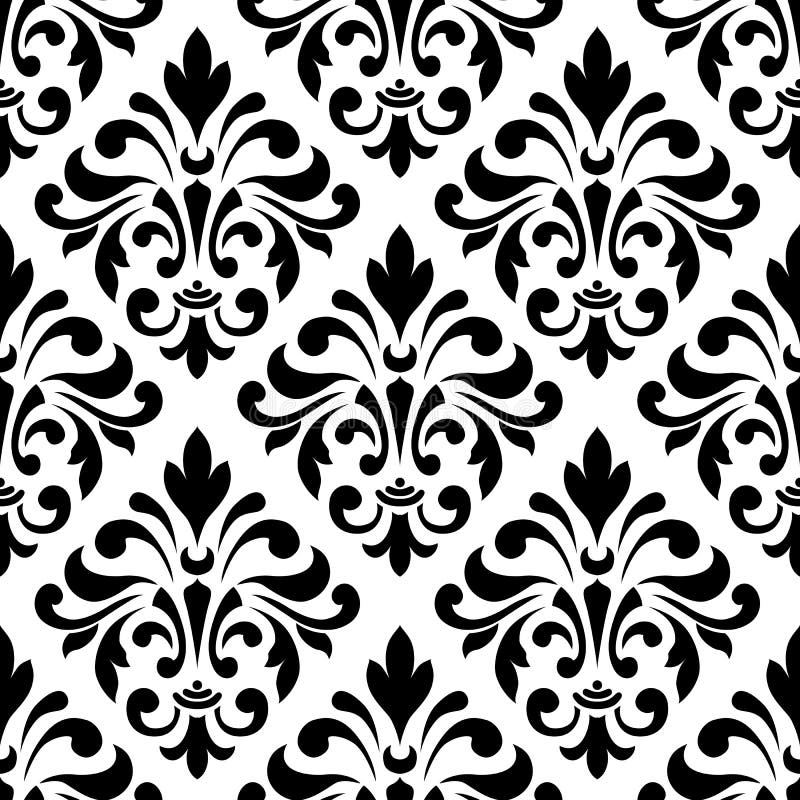 2030 Baroque Pattern, Seamless Pattern in Monochrome Colors, Baroque ...
