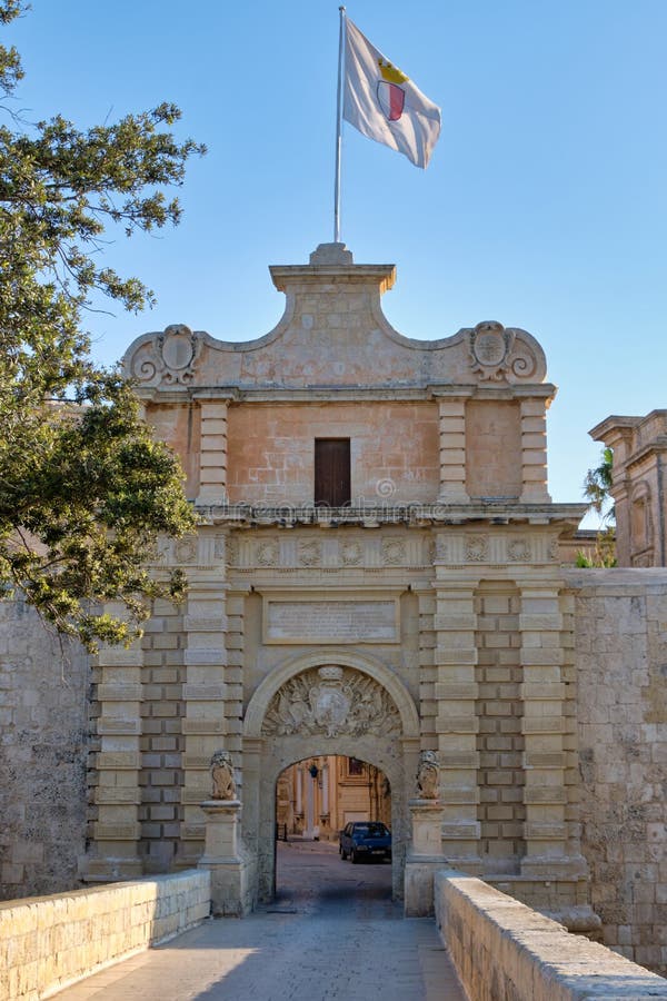 Main Gate - Mdina stock image. Image of coat, narrow - 260020247
