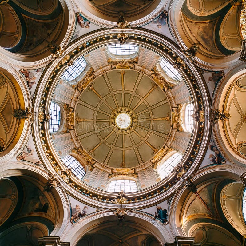 Baroque Round Church Interiors, AI Generated Stock Illustration ...