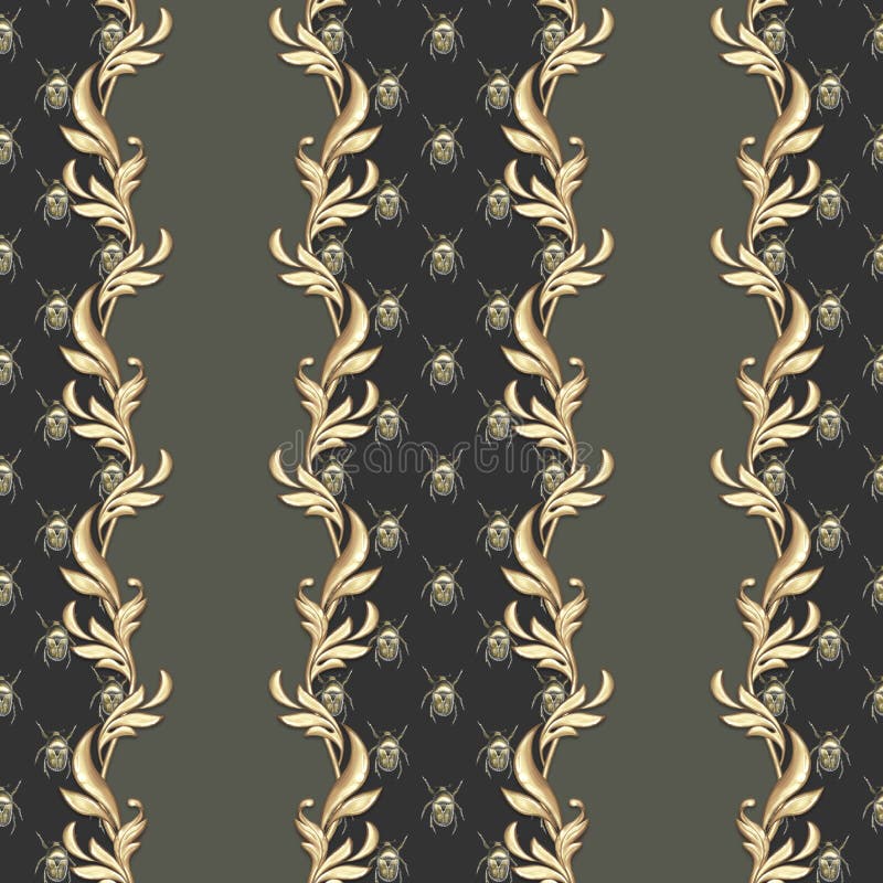 Baroque seamless pattern 2 stock illustration. Illustration of design ...