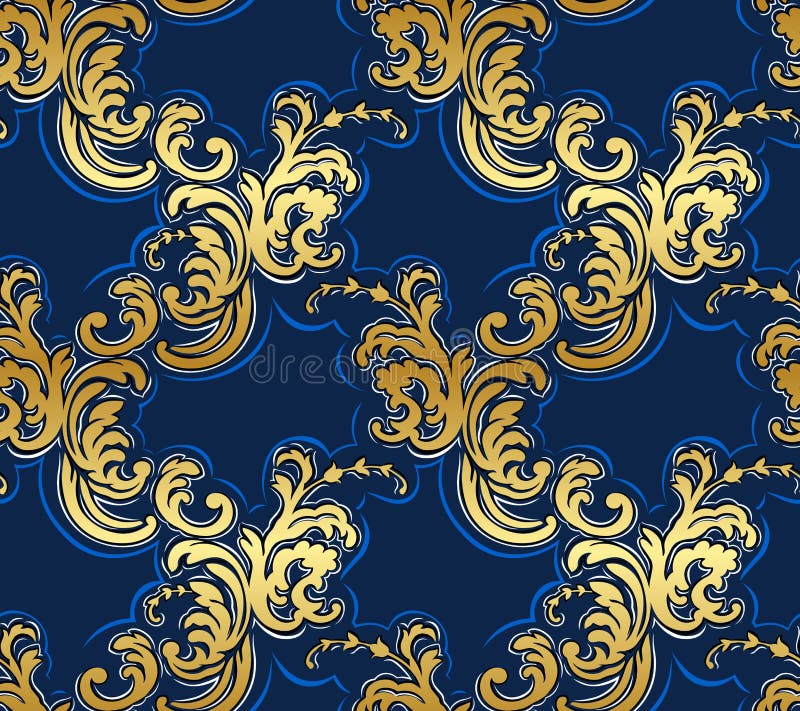 Baroque seamless pattern. stock vector. Illustration of leaf - 144824244
