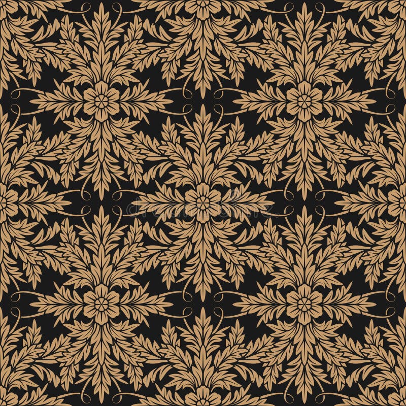 Baroque Seamless Pattern with Flowers Stock Vector - Illustration of ...