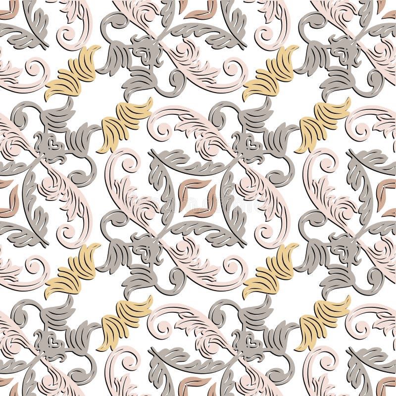 Baroque Seamless Pattern. Vector Luxury Patterned Background. Floral ...
