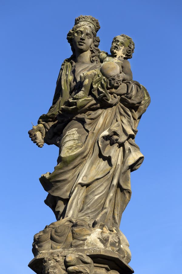 The Baroque Statues on the Charles Bridge, Prague, Czech Republic Stock ...