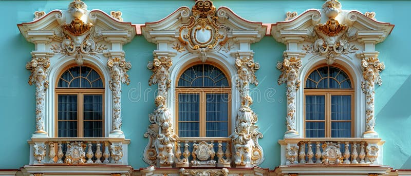 Baroque-Style Building with Elaborate Decorations Stock Photo - Image ...