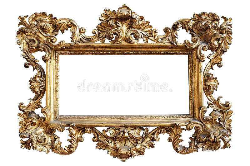 Baroque Style Frame Isolated Stock Image - Illustration of decorative ...