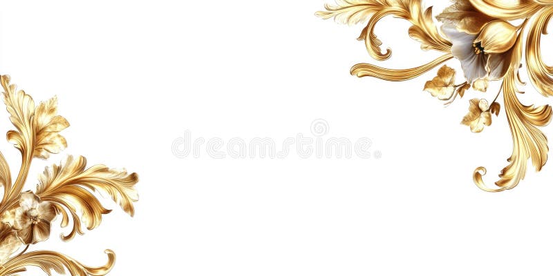 Baroque-Style Gold Floral Background Stock Illustration - Illustration ...