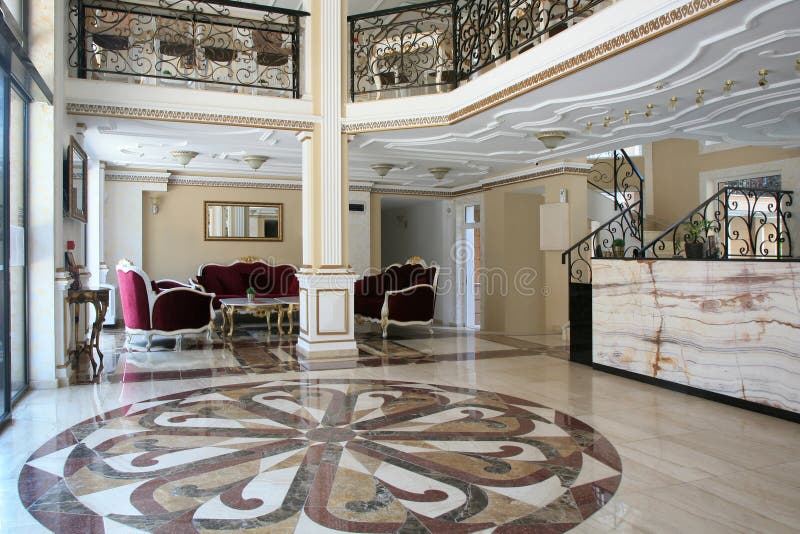 Baroque Style Hotel Interior Stock Image - Image of bench, decor: 34634191