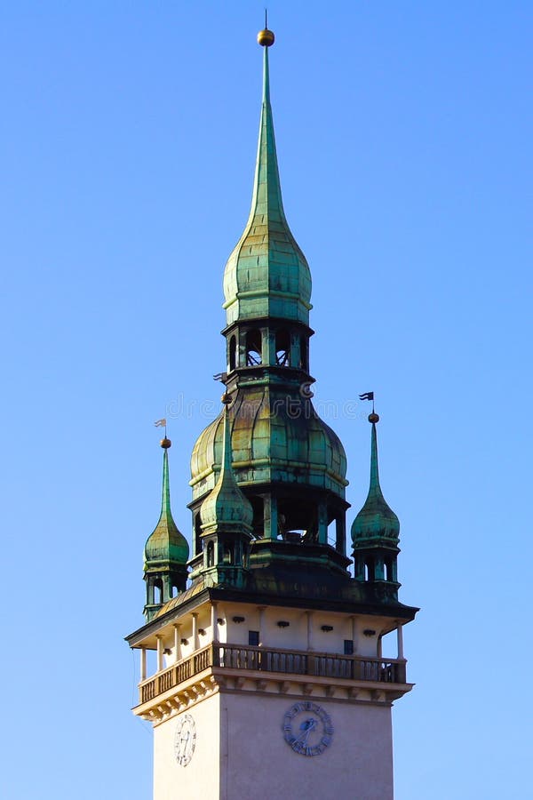 Baroque Tower of Brno City Hall Stock Photo - Image of gallery, tower ...