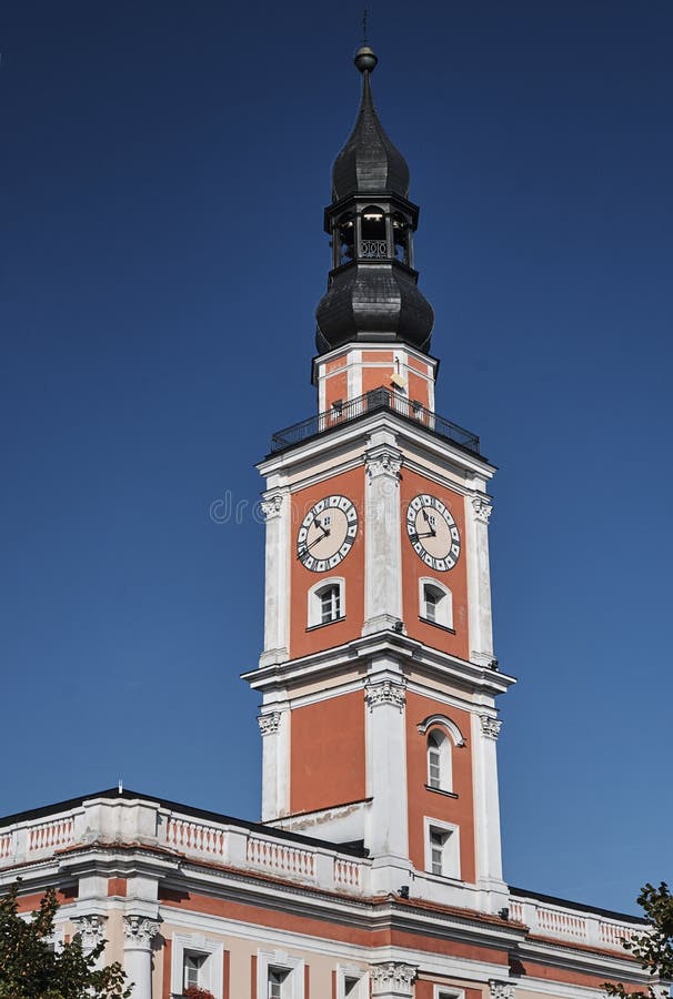 Baroque Town Hall Tower on the Market Stock Image - Image of hall ...