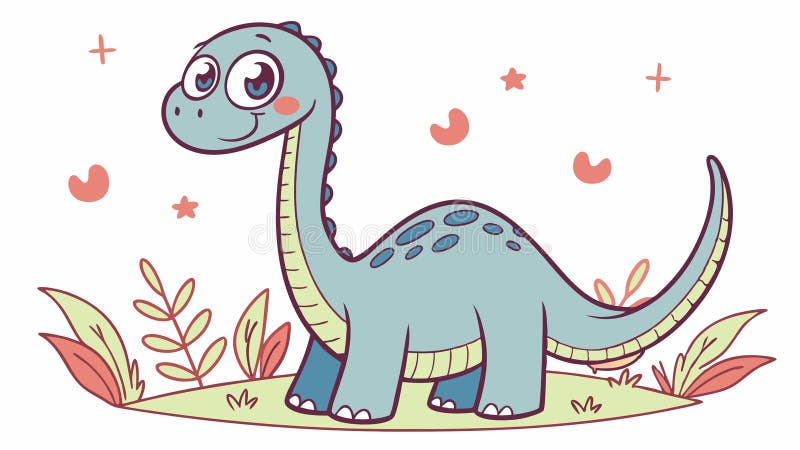 Barosaurus Dinosaur Oppressed Dancing Forest Vector Stock Vector ...