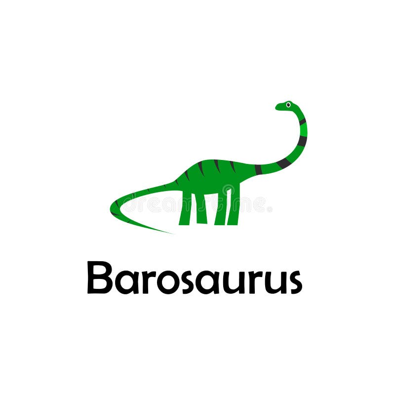 Barosaurus Outline Vector. Elements of Dinosaurs Illustration in Neon ...