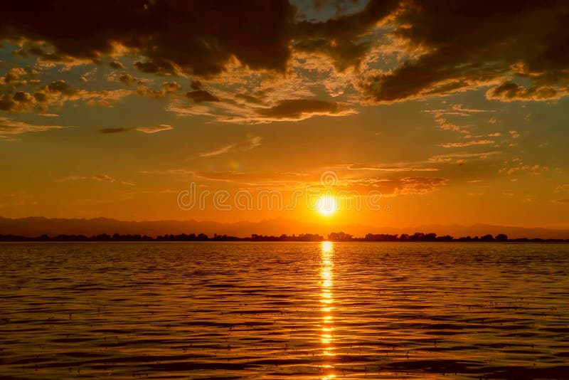 Barr Lake State Park in Summer at Sunset in Brighton, Colorado Stock ...