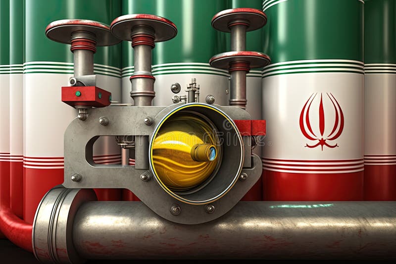 Barr Oil Flag Iranian Front Valve Line Pipe Oil Stock Illustration ...