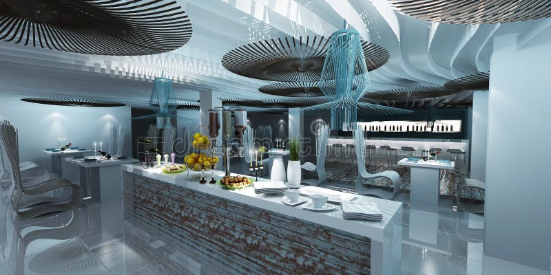 Barra azul del marino stock de ilustración. Ilustración de interiores ...