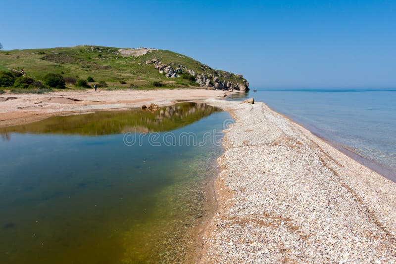 Barra De Arena En Costa De Mar Imagen de archivo - Imagen de playa ...