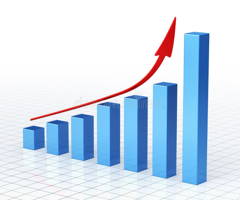 Gráfico Con Informe De Aumento Diagrama 3d Con Progreso De Subida Y ...