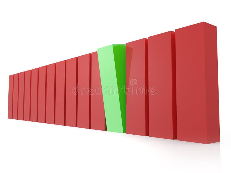 Barra verde que se destaca stock de ilustración. Ilustración de ...