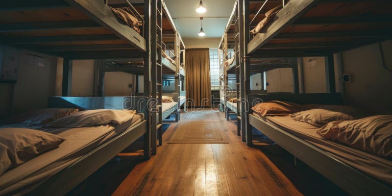Barracks or Dormitory Room stock photo. Image of single - 363014470