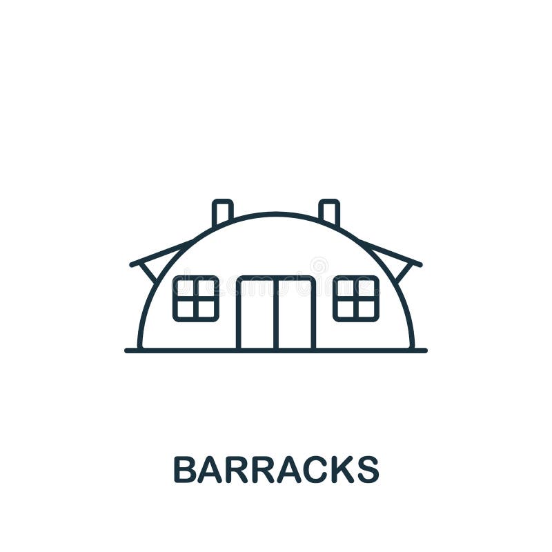 Barracks Icon. Line Simple Line War Icon for Templates, Web Design and ...