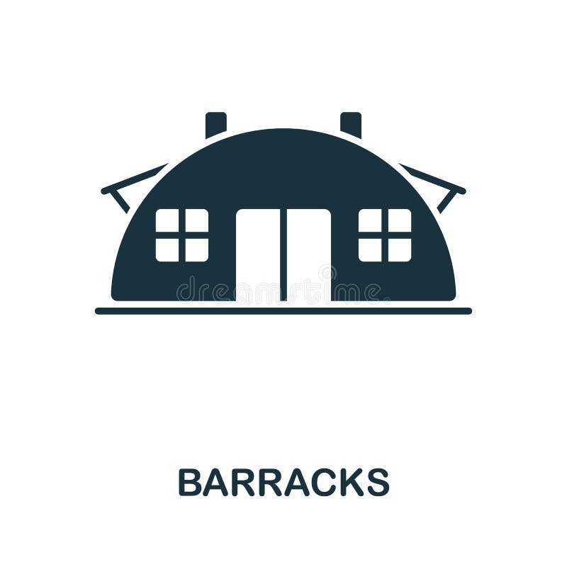Barracks Icon. Monochrome Simple Line War Icon for Templates, Web ...
